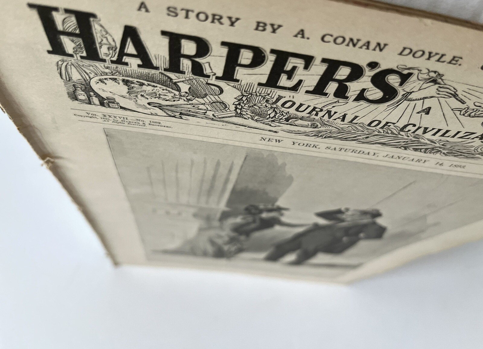 HARPER'S WEEKLY 1889 THE ADVENTURES OF SHERLOCK HOLMES A. CONAN DOYLE ...