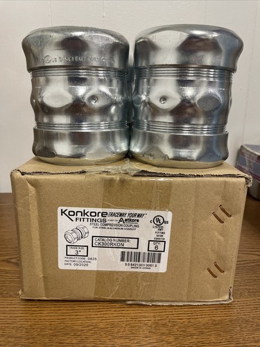 (12-Pk) Konkore Fittings EMT Compression Coupling Steel 3" CK300RKON | eBay