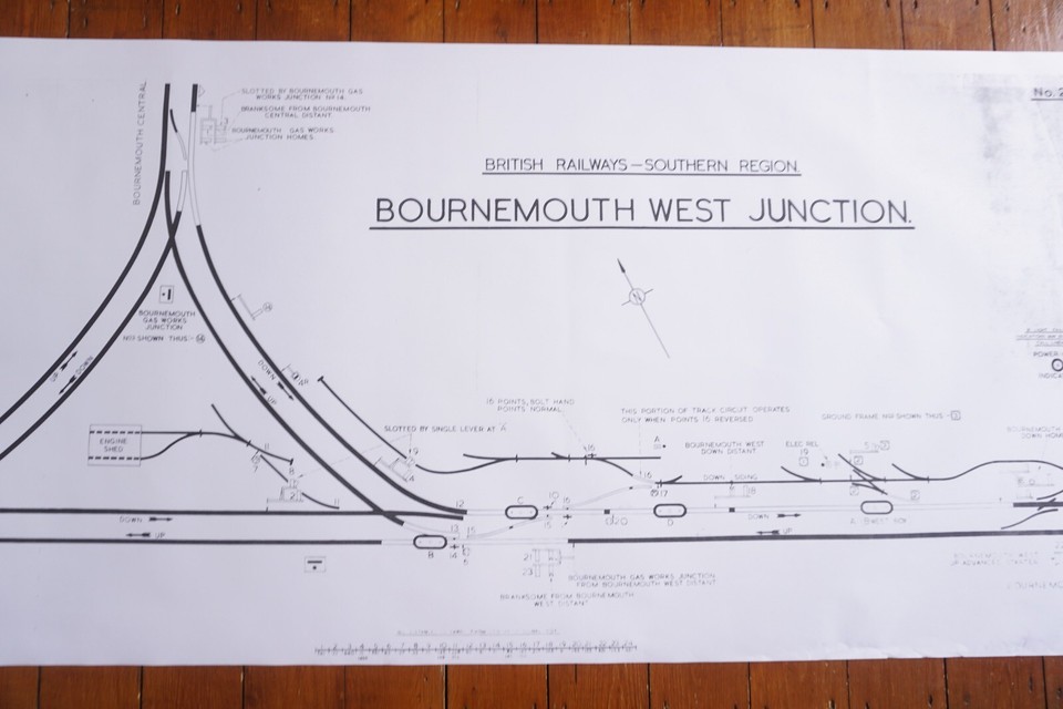 Bournemouth West Junction Signalling Signal Box Railway Plan Diagram ...