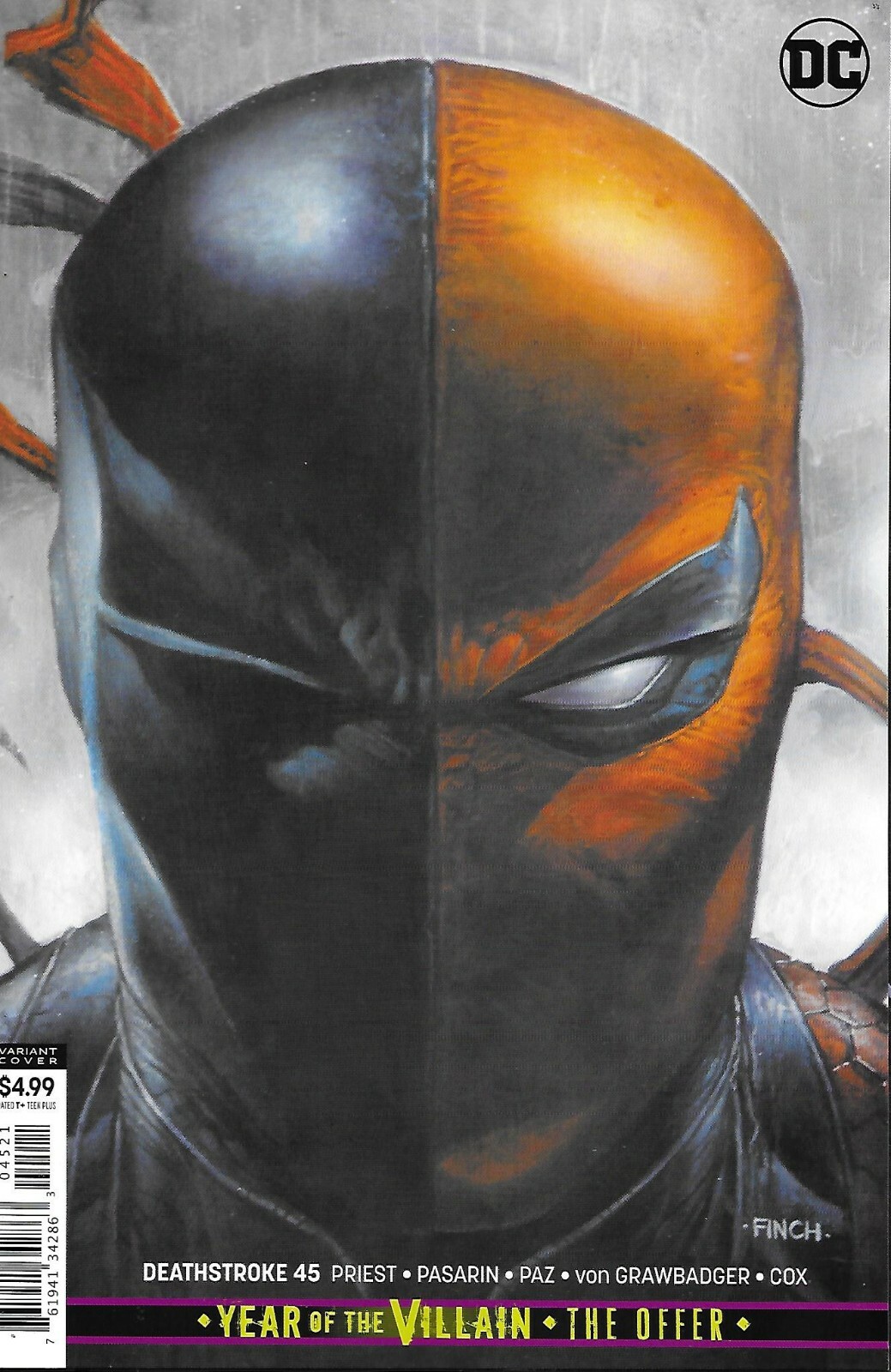 Deathstroke Comic 45 Cover B Card Stock Variant David Finch First Print ...
