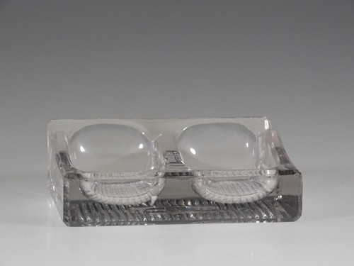 Vintage Crystal Frank A. Weeks Glass Paragon Pen Holder Double Ink Well ...