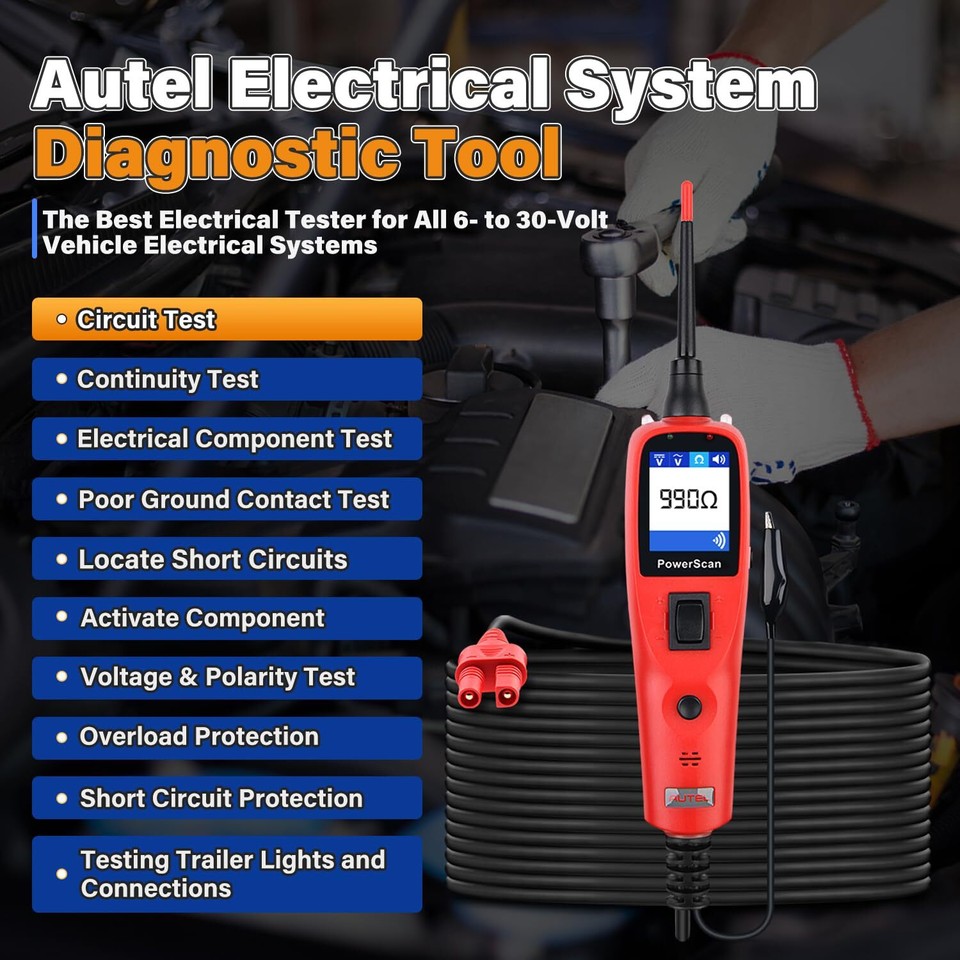 Autel PowerScan PS100 Electrical System Diagnostic Circuit Battery ...