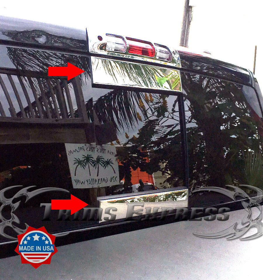 fit:2019-2024 Dodge Ram 1500 Rear Sliding Window Trim Stainless Molding ...