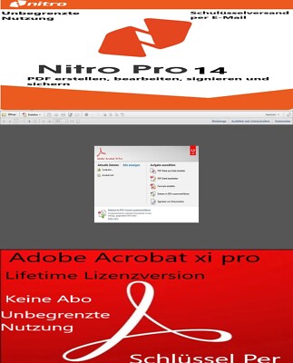 Für Windows Adobe acrobat Pro oder Nitro Pro 14 Pro unbegrenzte Nutzung ...
