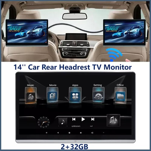 14'' Car Rear Headrest TV Monitor WIFI Bluetooth Rotatable Screen ...