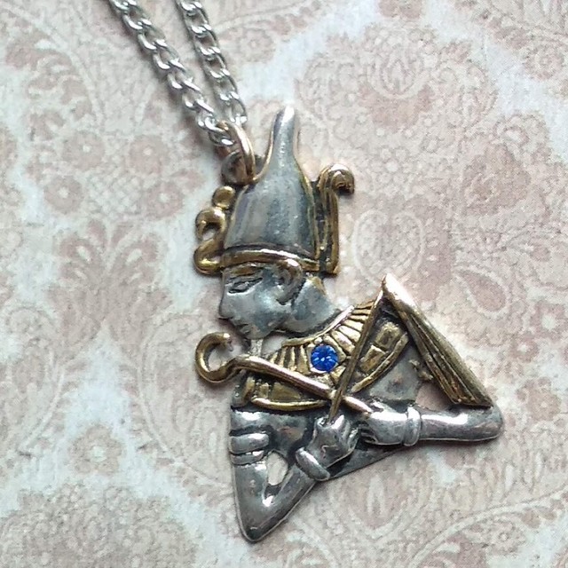 Blue Crystal Osiris Charm Amulet Pendant Necklace Egyptian Jewels of ...