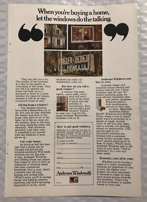 Vintage 1972 Anderson Windowalls Original Print Ad - The Windows Do The ...
