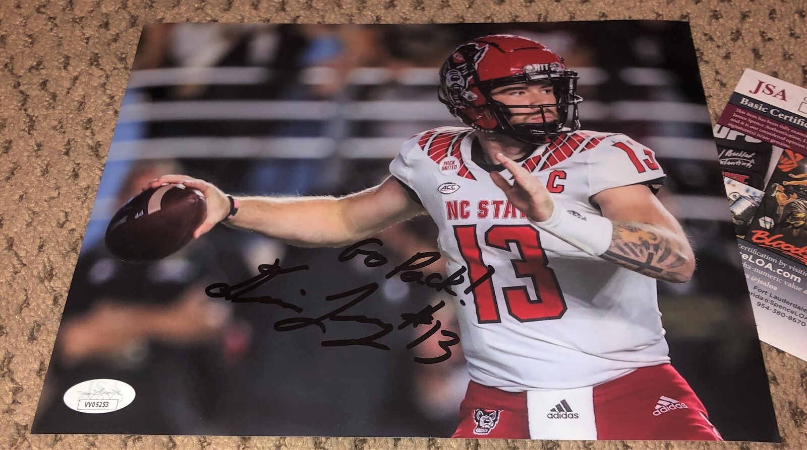 DEVIN LEARY SIGNED 8X10 PHOTO AUTOGRAPH NC STATE WOLFPACK JSA PACK ...
