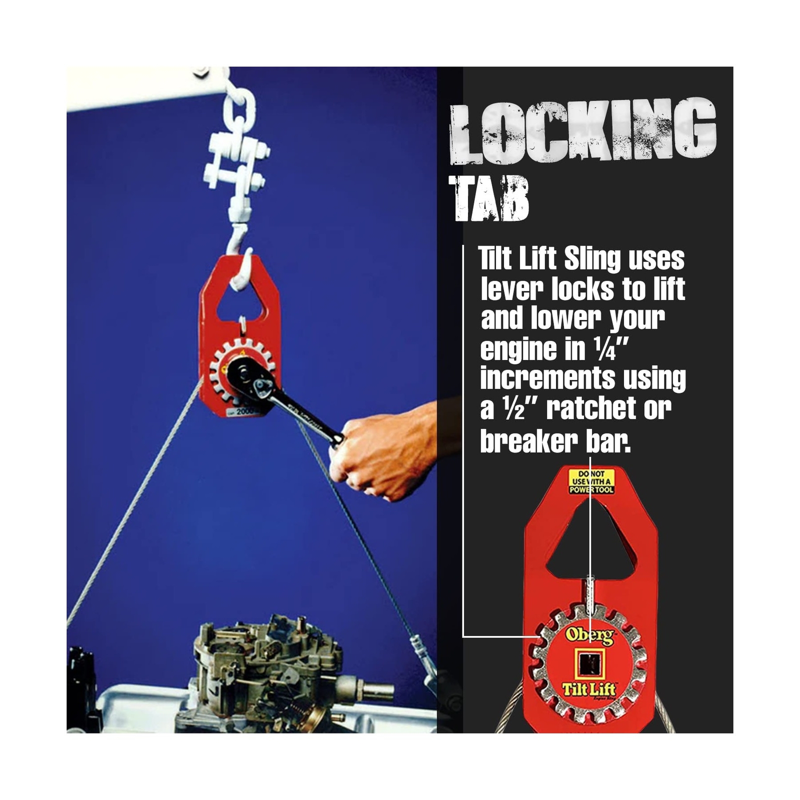 Oberg Tilt Lift - Engine Hoist Sling | No Chain Hoist Hassle | 1 Ton ...