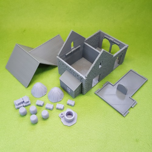 15mm Flames of War Normandy Country House / Barn and Stable for WW2 ...