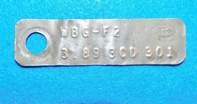 1963 Ford F100 P100 Truck ORIG 8 3/4" REAR END AXLE DIFFERENTIAL TAG 3. ...