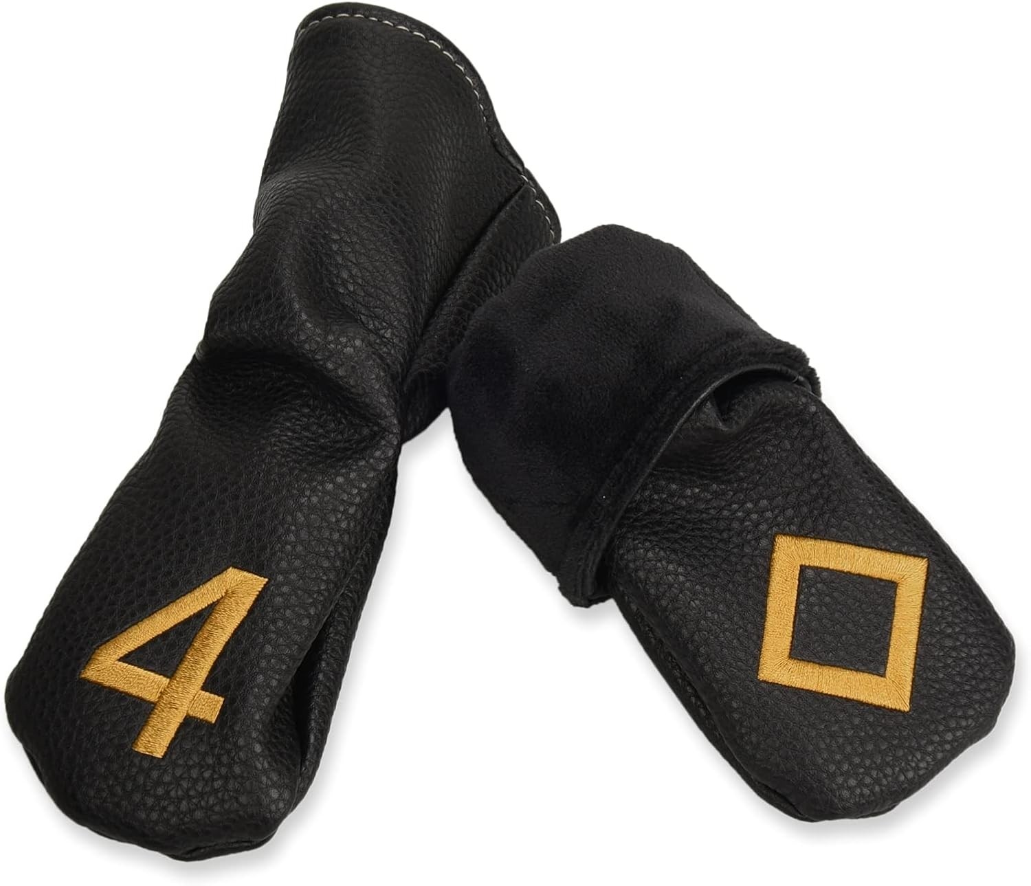 10pcs /Set Black Hybrid Iron Head Covers Protector with Large Gold Not ...