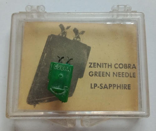 ZENITH Cobra Green Needle Cartridge LP Sapphire Record Player Vintage ...