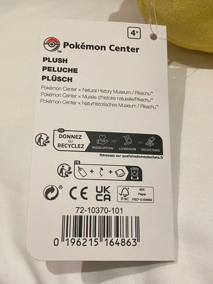 Pokemon London British Museum of Nature Pikachu Plush Toy | eBay