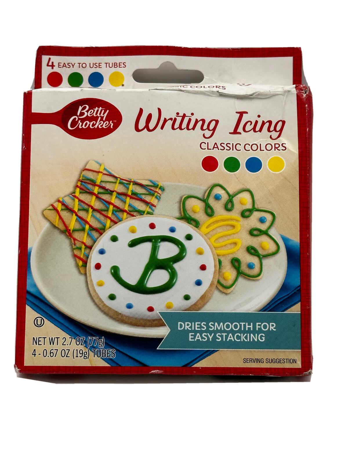 Betty Crocker Writing Icing Classic Colors Cake Cookie Decorating 4 ...
