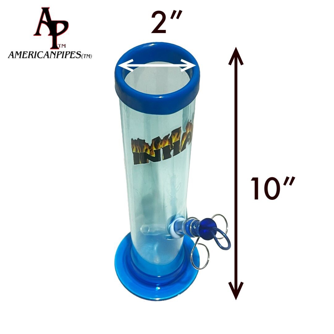 INHALE®️ 2x10" STRAIGHT ACRYLIC HOOKAH WATER PIPE PULL STEM MADE IN THE ...