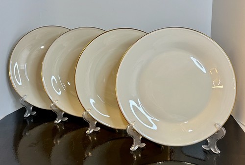 Lenox SPECIAL Dinner Plate (s) LOT OF 4 Dimension Gold Rim Cream/Ivory ...