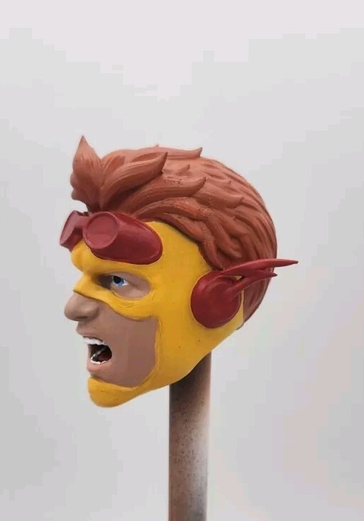 McFarlane DC Custom Kid Flash Screaming Head 1/10 Scale Painted | eBay