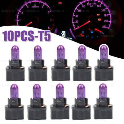 10pcs Purple T5 SMD Car LED Dashboard Instrument Interior Light Bulb ...