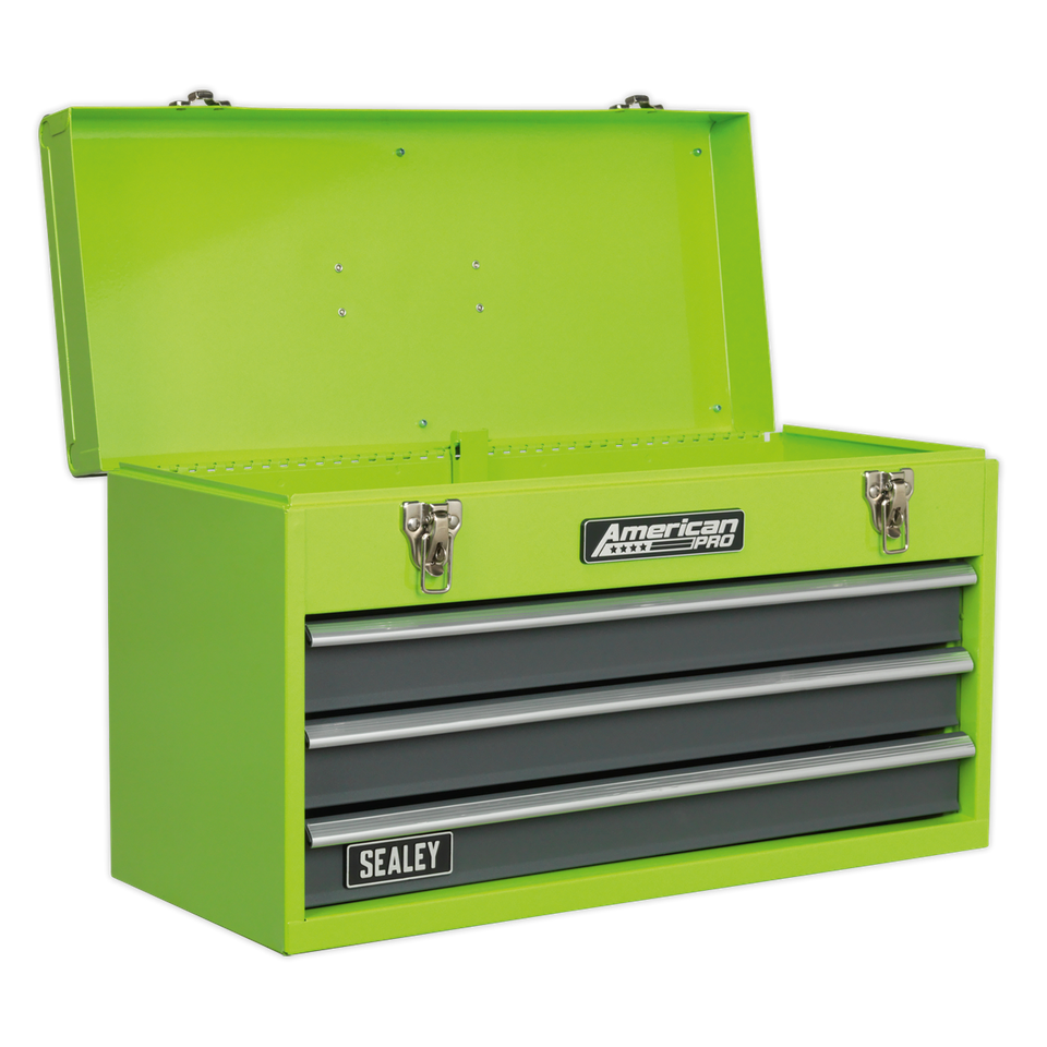 Last Few! Tool Chest 3 Drawer GREEN HI VIS TOOLBOX TOOL KIT Ball ...