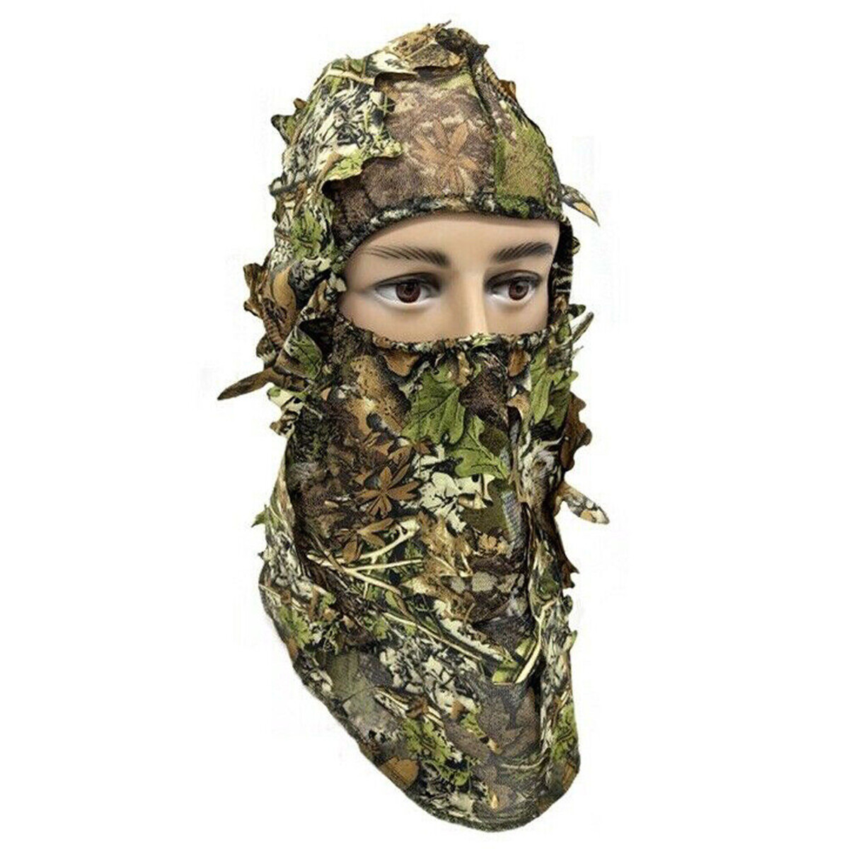 Camo Hunting Head Mask Woodland 3D Leaf Hood Headwear Stealth Ghillie ...