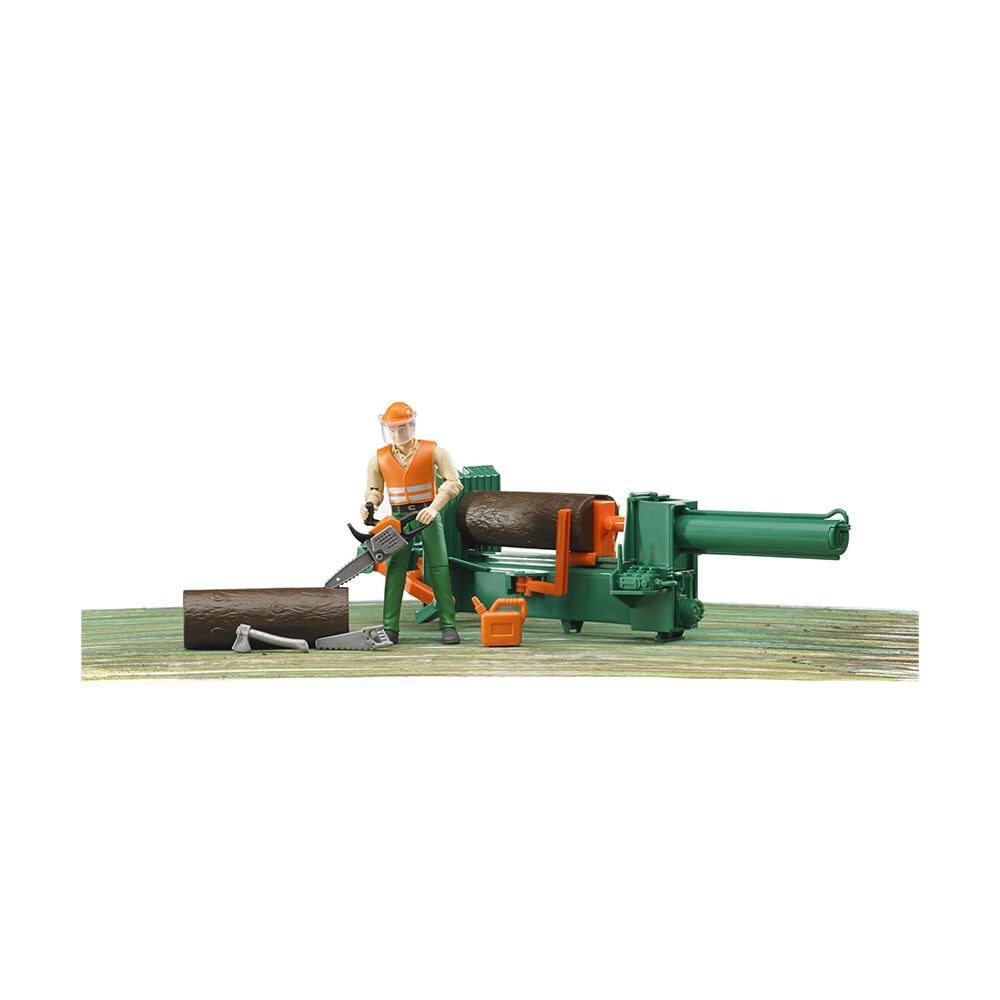 Bruder Bworld Forestry Figure Set With Log Splitter & Tools Kids Model ...