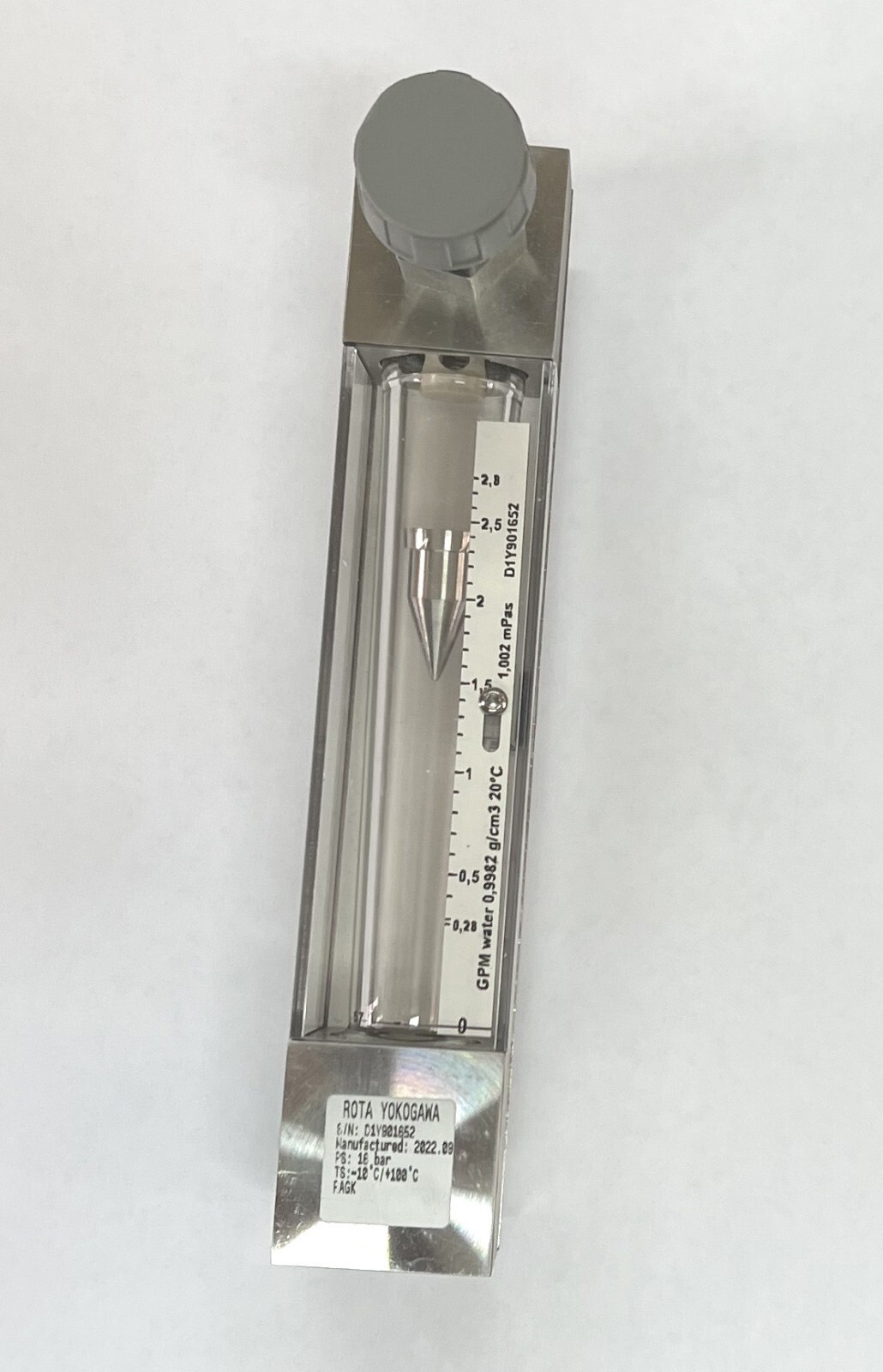 ROTA YOKOGAWA RAGL Precision Rotameter Flow Meter 3/4" 150mm 100C | eBay