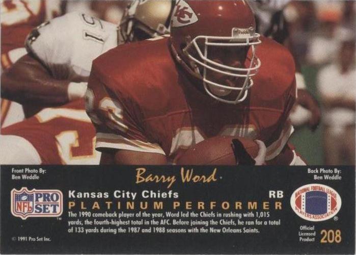 1991 Pro Set Platinum Barry Word #208 for sale | eBay