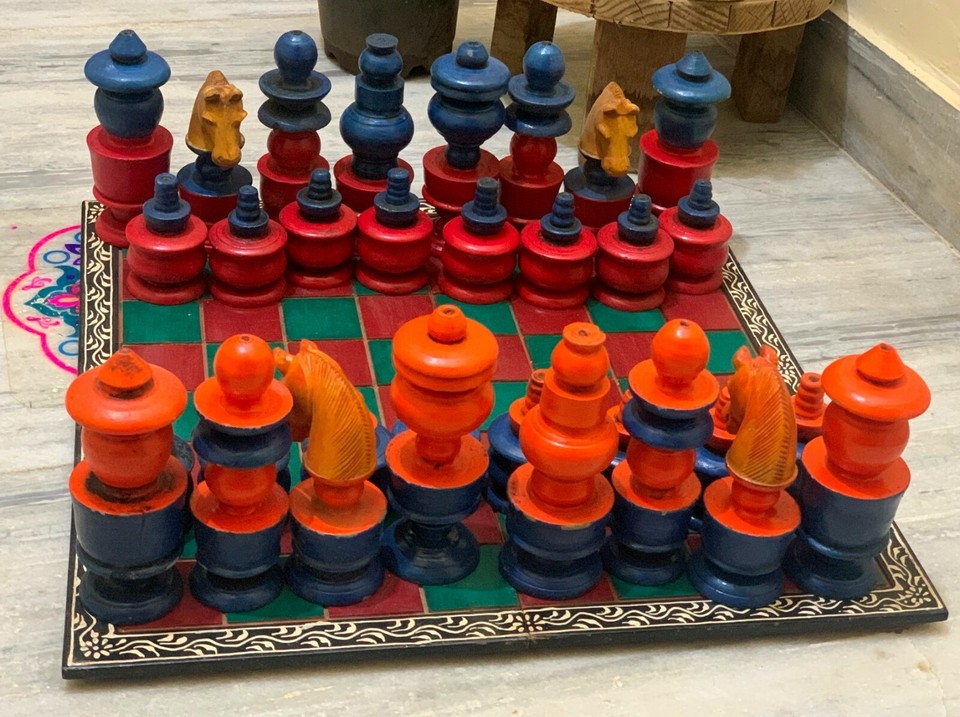 Set Scacchiera Vintage in Legno Gioco da Tavolo Scacchiera Pieghevole ...