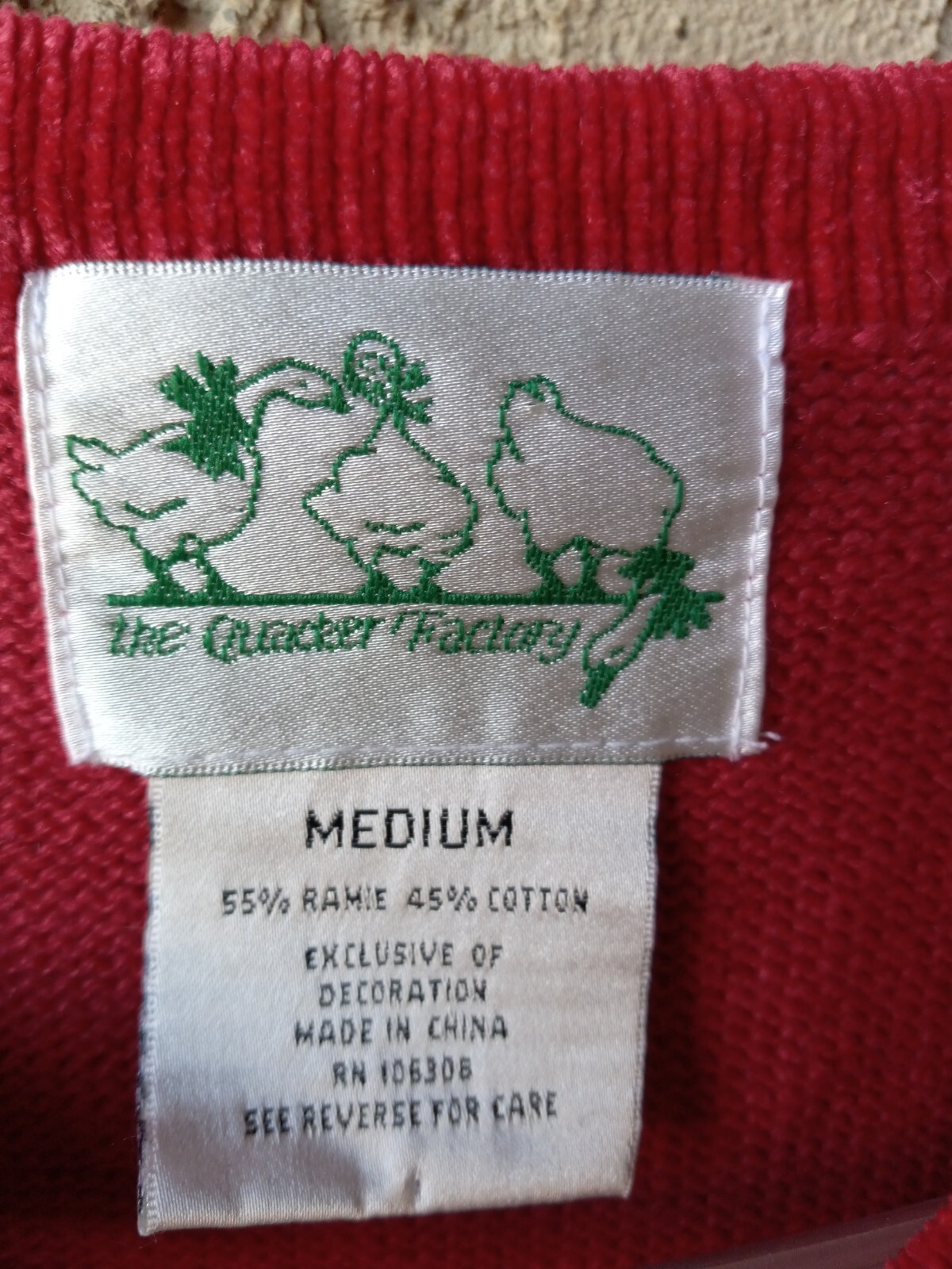 Quacker Factory V-Neck American Flag Sweater L/S Patr… - Gem