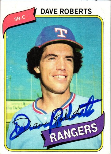 Dave Roberts Signed 1980 Topps MLB AUTO Baseball Card #93 Rangers | eBay