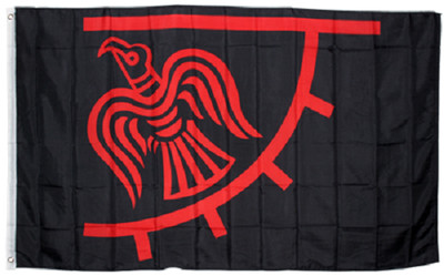 3x5 Red and Black Viking Raven Rough Tex Knitted nylon Flag 3'x5 ...