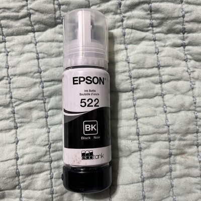 New Genuine Epson 522 T522 Black Ink Bottle for Ecotank - | eBay