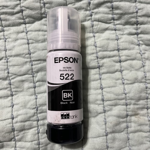 New Genuine Epson 522 T522 Black Ink Bottle for Ecotank - | eBay