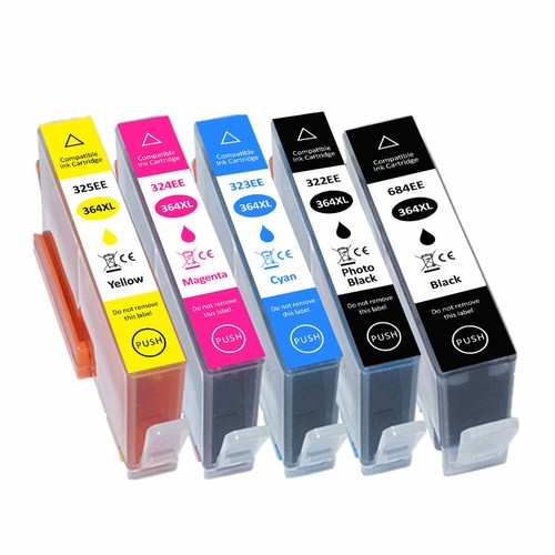 5pc Ink Cartridges for HP 364XL For HP Photosmart 3520 5510 5524 5520 ...