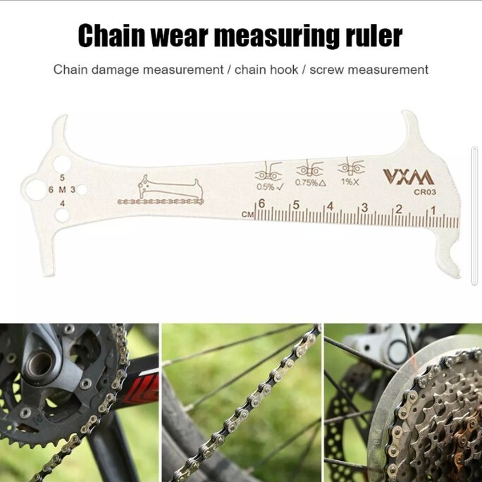 MTB Bike Chain Wear Indicator Ruler Cycling Chains Gauge Measurement ...