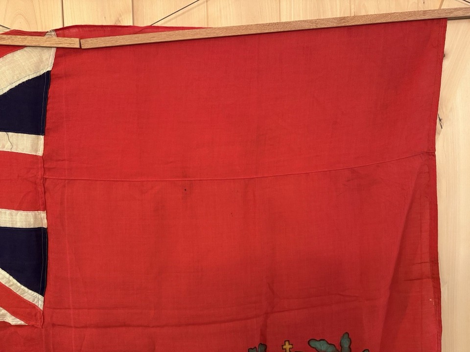 Antique c. 1870 Canadian Red Ensign Flag with Five-Province Coat of ...