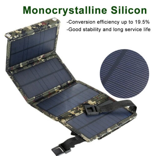 80W USB Solar Panel Folding Charger Outdoor Camping Hiking Phone Power ...
