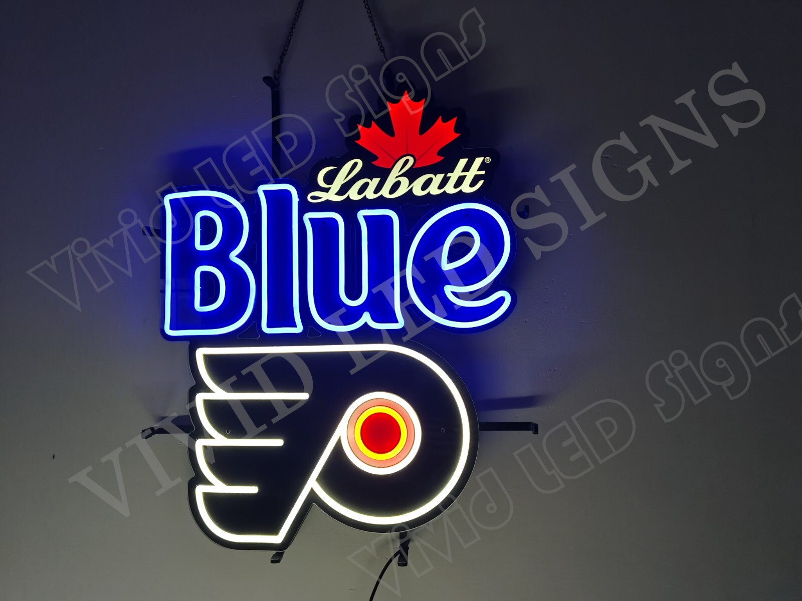 Philadelphia Flyers Beer Maple 24" Vivid LED Neon Sign Light Lamp With ...