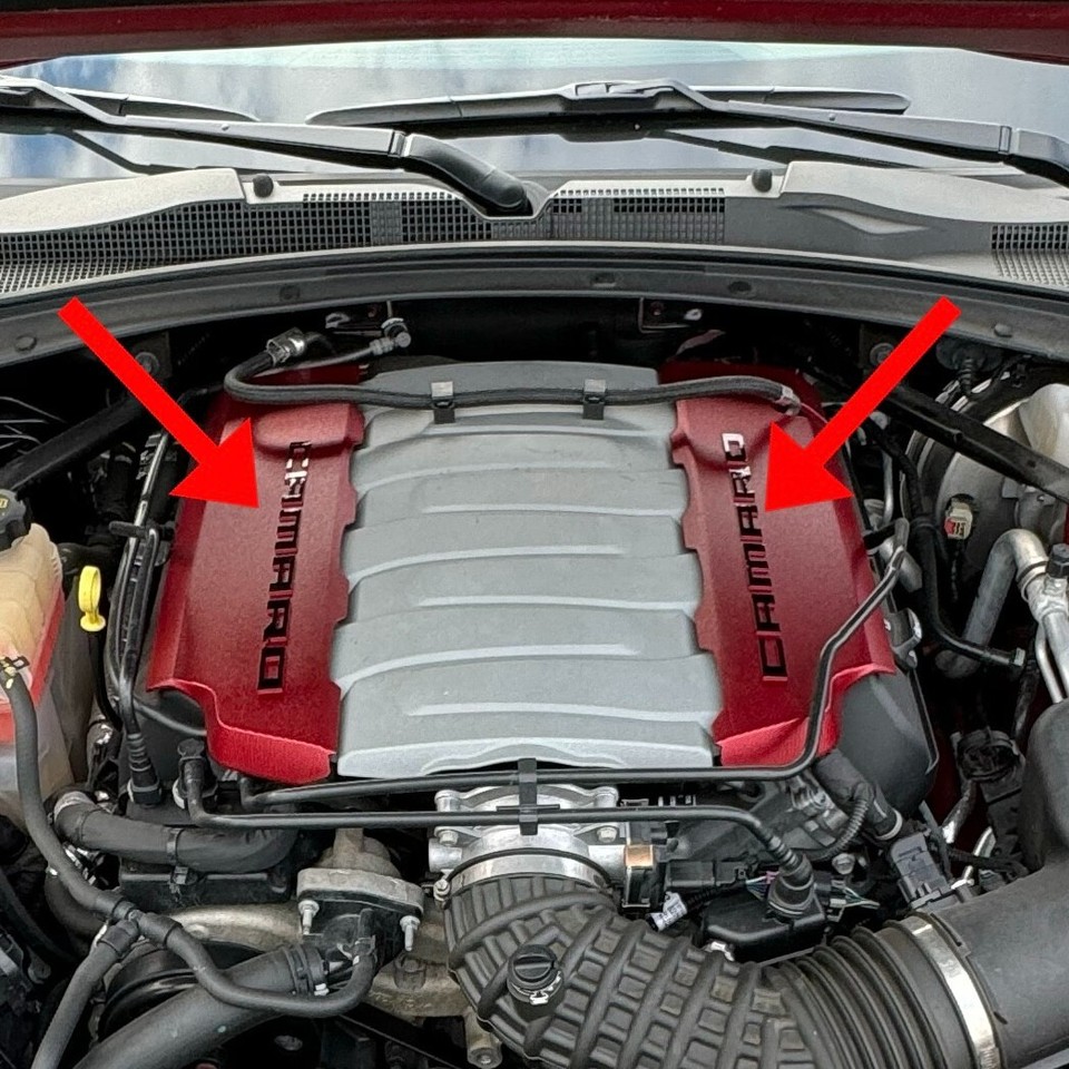 Fits 2016-2024 Chevy Camaro SS/ LT1 6.2L Fuel Rail Engine Cover- RED ...