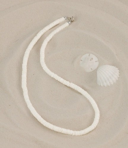 Bohemian Mens Surfer Necklace White Shell Necklace Sea Shell Beach ...