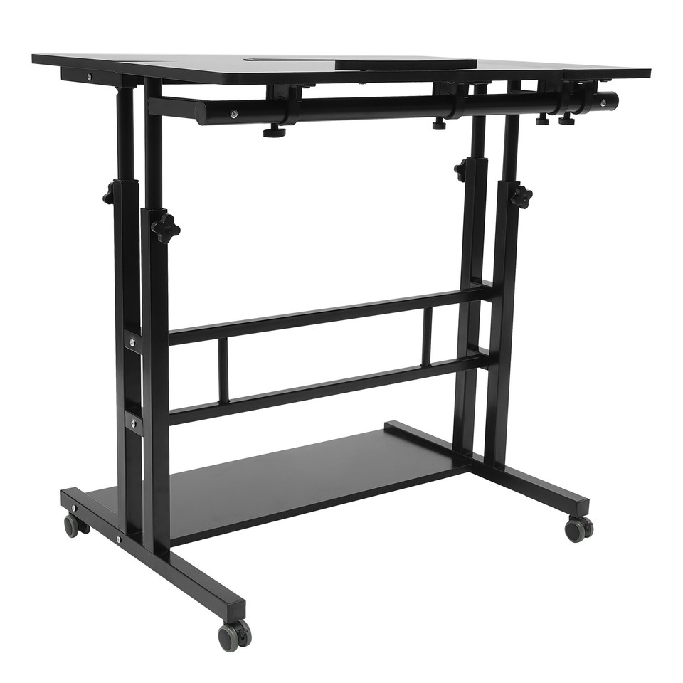 Mobile Desk Adjustable Laptop Desk With Wheels Home Office Laptop Table ...
