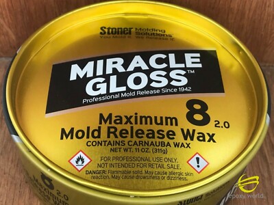 STONER WAX, FORMERLY MEGUIAR'S MIRROR GLAZE MAXIMUM 8 MOLD RELEASE WAX ...