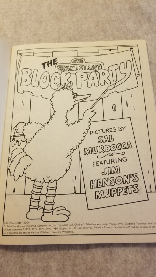 SESAME STREET Block Party Coloring Book Muppets 1980 Unused Vintage | eBay