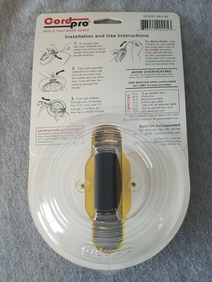 Cordpro CP-M5, Mini #5 Small Residential Cord Organizer 50ft Cord Pro ...