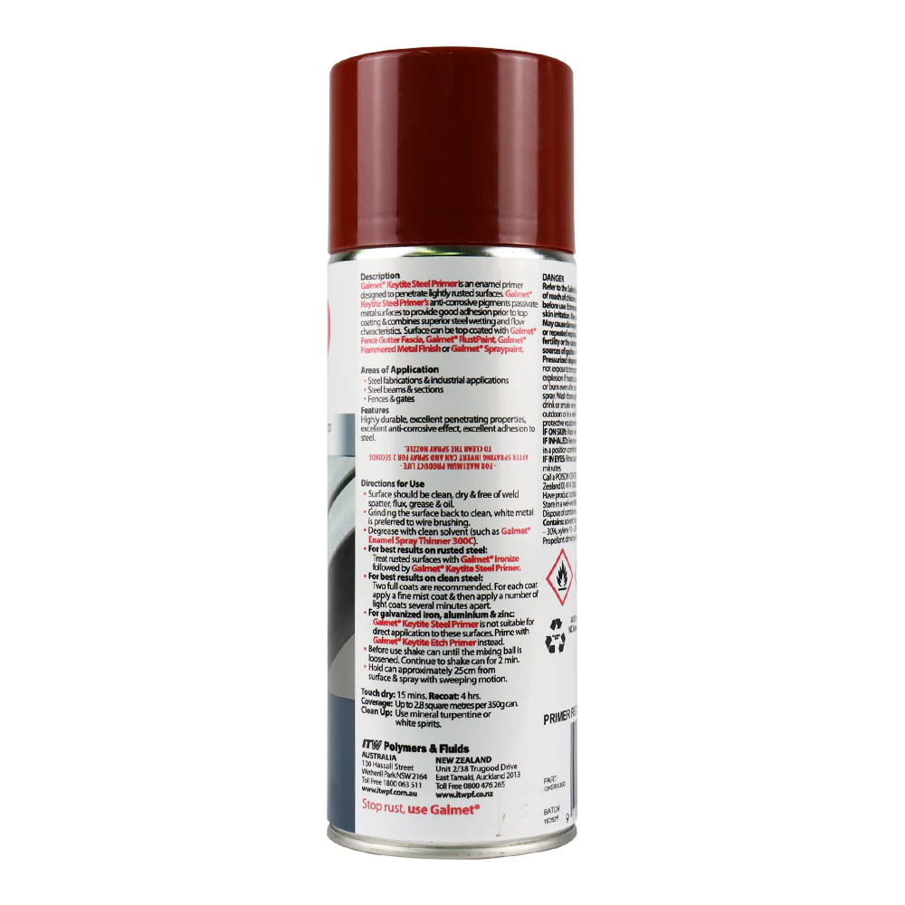 Galmet Keytite Steel Primer Aerosol 350g Red | eBay