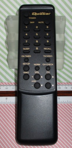 OEM QUASAR Black 25-Button Replacement Television TV IR Remote Control ...