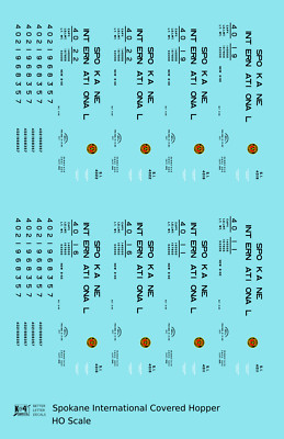 K4 HO Scale Decals Spokane International 70 Ton Covered Hopper Black | eBay