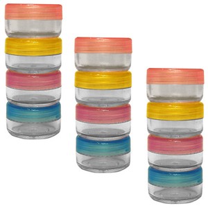 Sure Travel Small Portable Clear Plastic Screw Lid Makeup Toiletry Pots ...