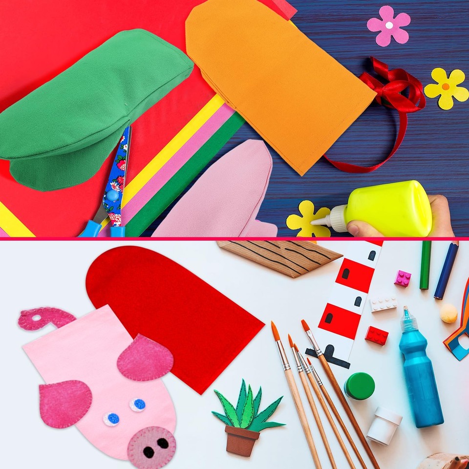24 Pcs DIY Hand Puppets, Canvas Hand Puppet Making Kit DIY Arts and ...